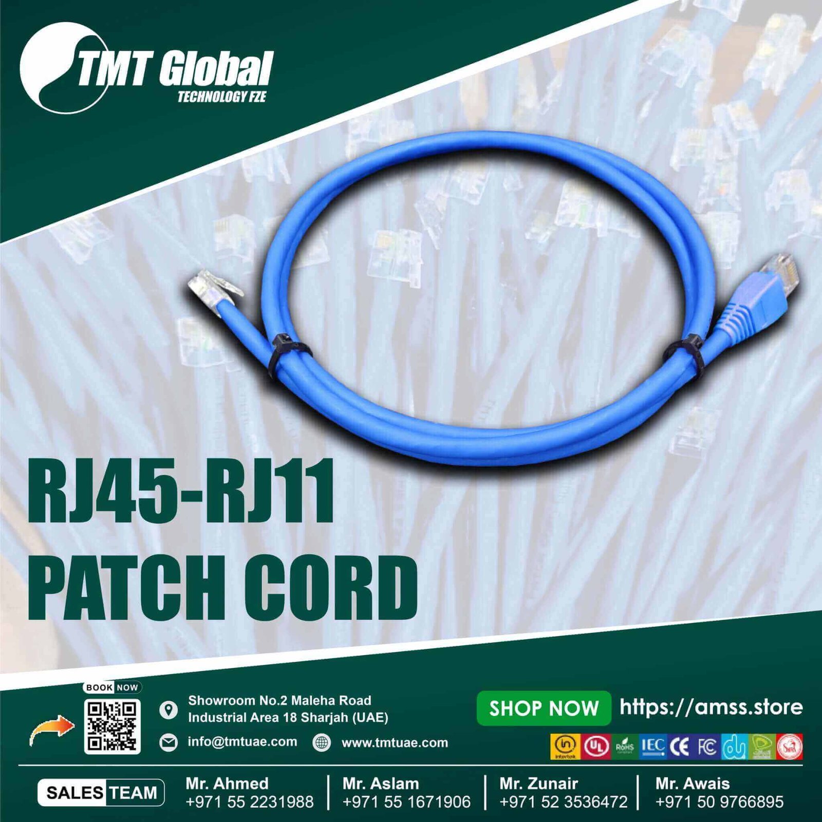 RJ45 and RJ11 Patch Cord Cables - tmt global uae